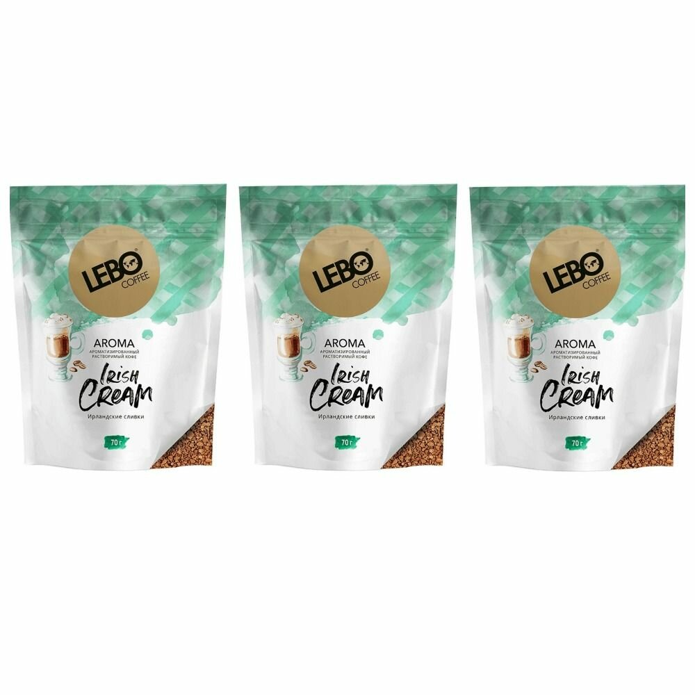 Lebo Кофе растворимый Aroma Irish Cream, сублимированный, 70 г, 3 уп
