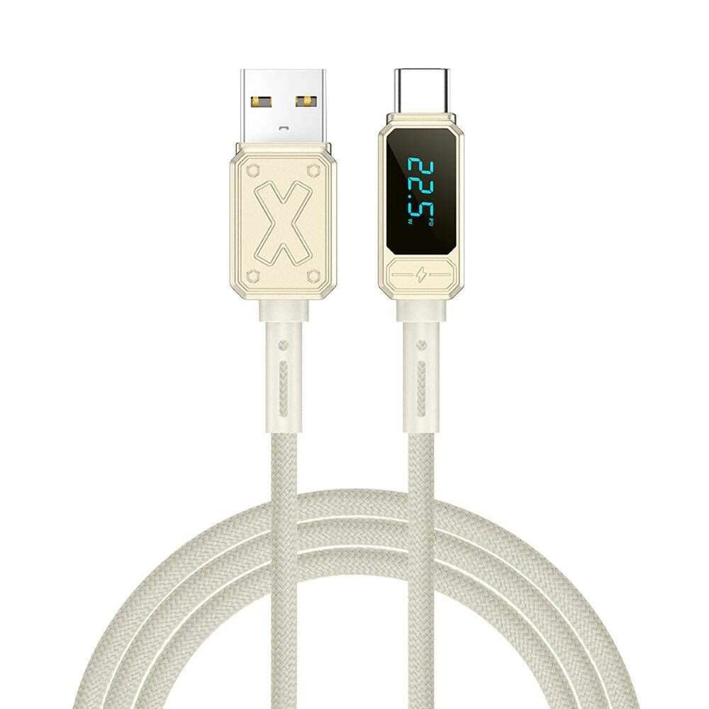 Кабель для смартфона WiWU Wi-C038 Titan USB-A - Type-C 6A 66 Вт со светодиодным цифровым дисплеем