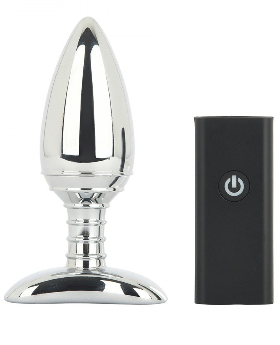 Анальная вибропробка Nexus Cestos с пультом ДУ, алюминий, серебристая