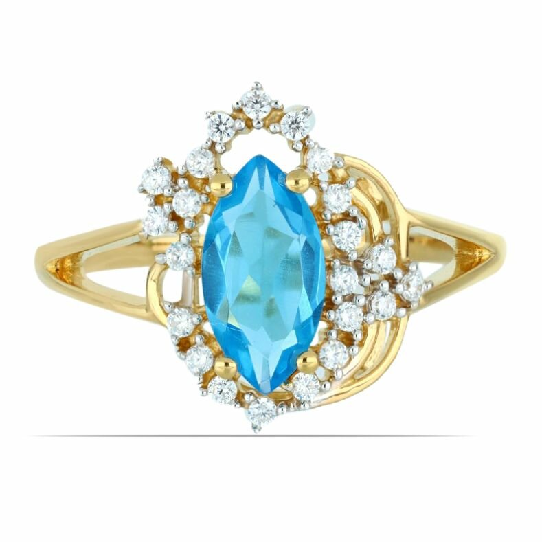 Кольцо, серебро, 925 проба, кристалл, фианит