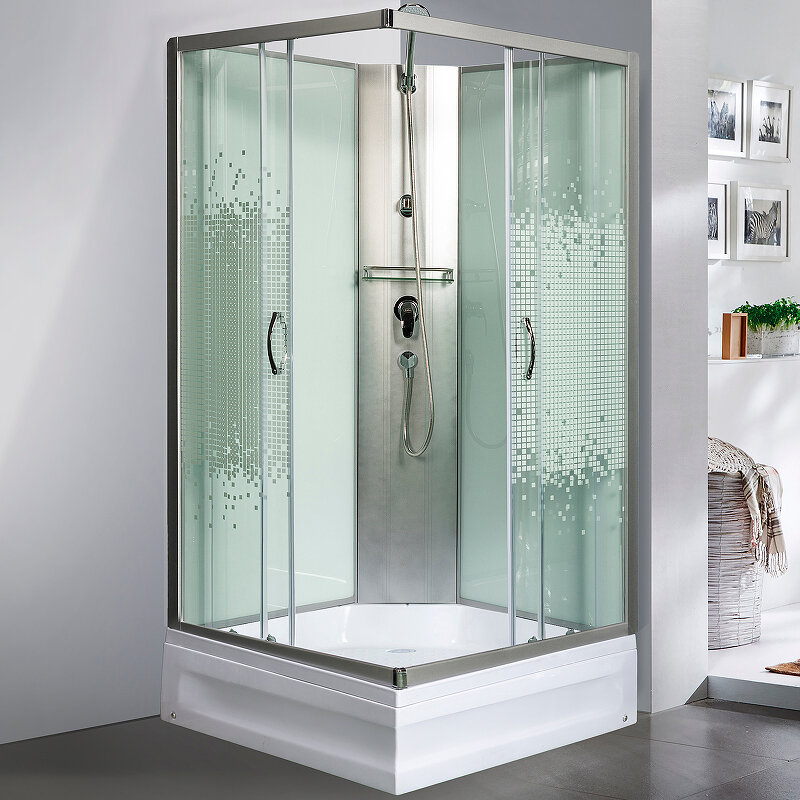 Душевая кабина Мономах Б/К 70/24 S МЗ стекло с рисунком, профиль хром матовый