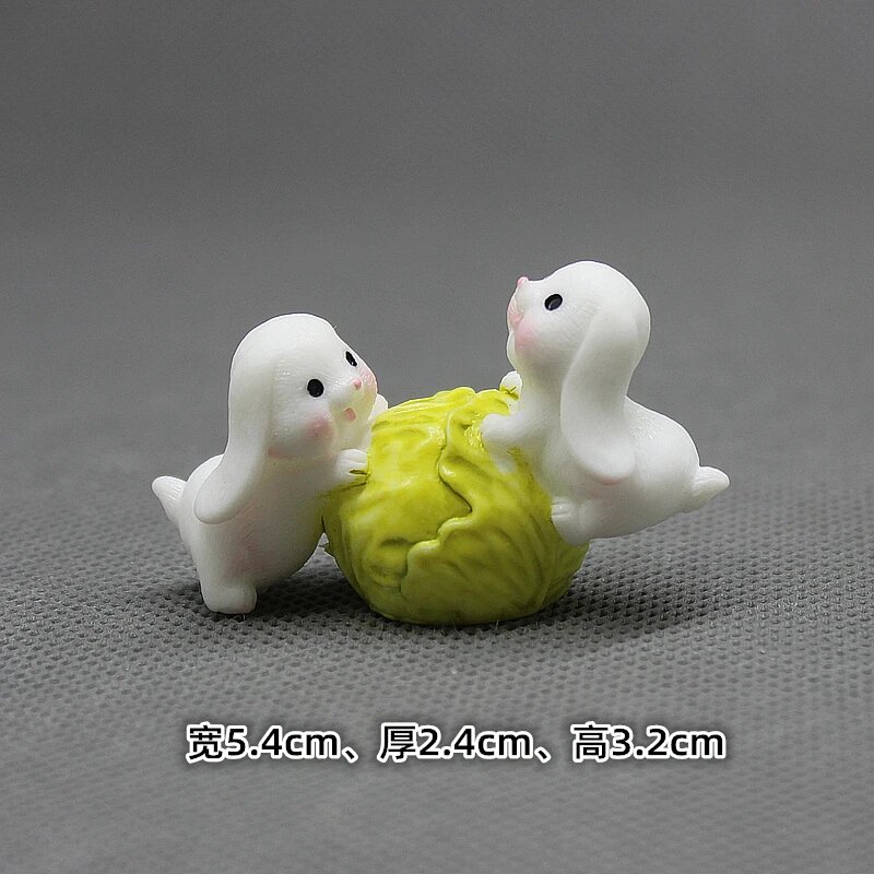 Миниатюрный кролик из смолы для декора Белый, new rabbit