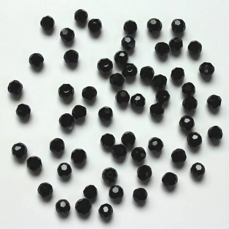 Хрустальные бусины Football shape 4 мм 100 шт Черный, black