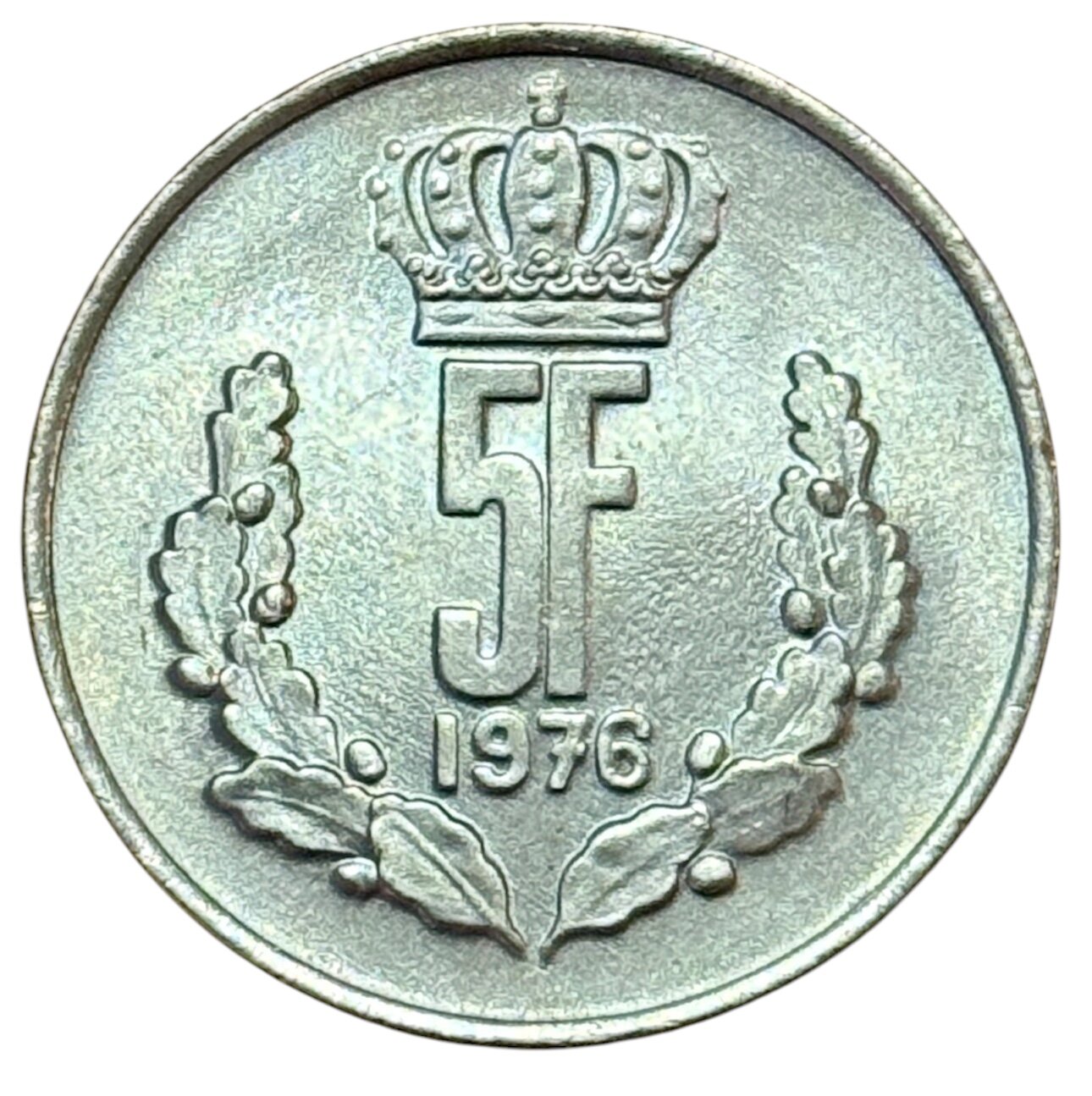 Монета 5 франков Люксембург 1976 г.