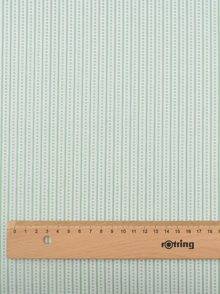 Ткань хлопковая в мелкую зеленую полоску 100x160 см, 4CC10B-1piece