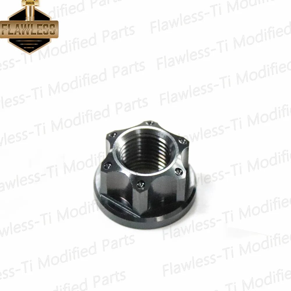 FLAWLESSTI Титановые гайки для мотоцикла M5 M6 M8 M10 M12 M14 M10x1.25 Pitch, Black 1 PC