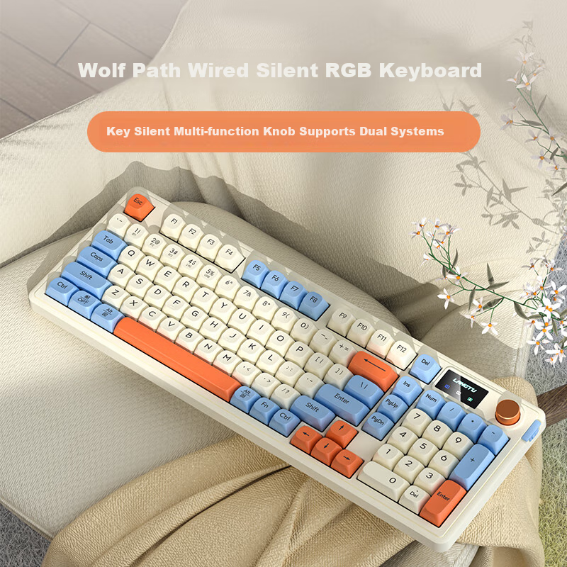 LANGTU L15 Star Sea 98-Key Wired Silent Keyboard, Gasket Structure, RGB Lighting Effects, Ergonomic Design