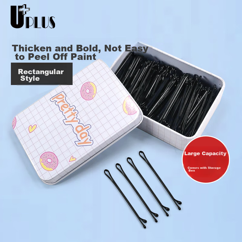 UPLUS Black Straight Hair Clips, 180 Pieces, Small Black Clips, Invisible Hairpins, Bangs Clips, Hair Accessories