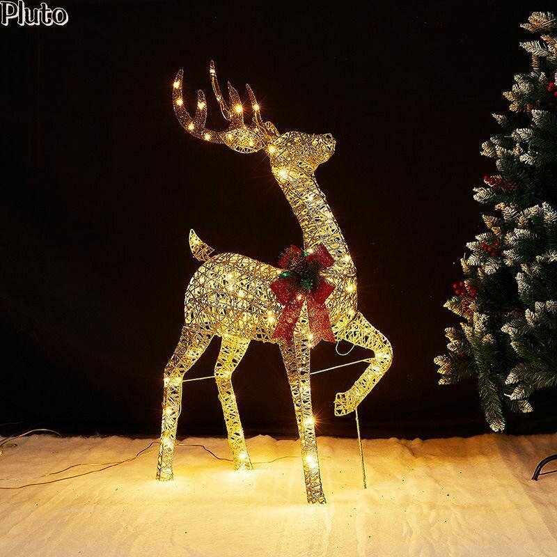Железное светящееся рождественское украшение в виде оленя