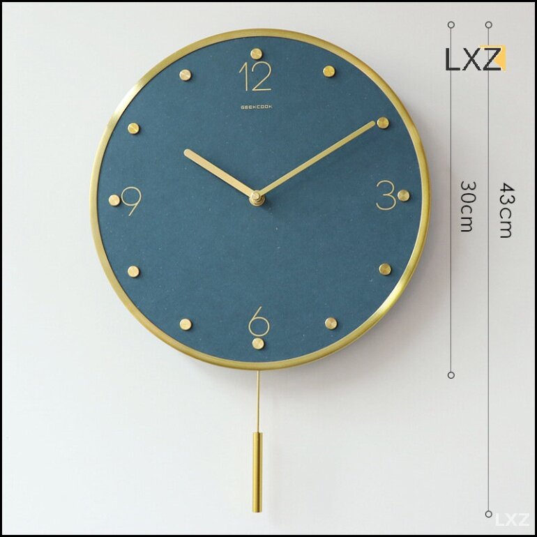 Часы Geekcook Ins, кварцевые, бесшумные, круглые, латунь, МДФ