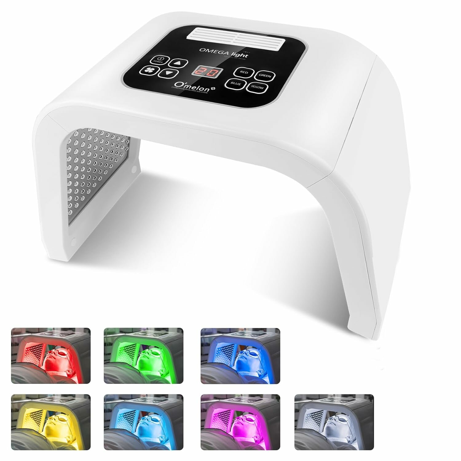 DINGXIAN LED-лицевая светотерапия 4-в-1 косметологический прибор для антивозрастного ухода, борьбы с акне и омоложения кожи (красный/синий/фиолетовый свет, портативный дизайн)