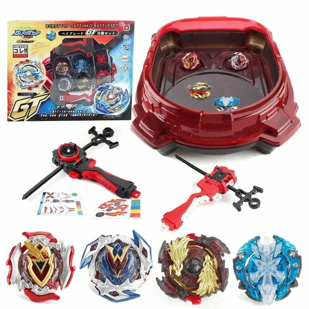 Арена БейБлэйд / BeyBlade Burst Набор + 4 волчка + дополнительный борт / Набор волчков с ареной