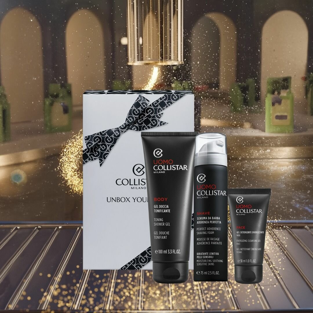 Collistar - Набор: Мужской гель для душа, 100 мл + Пена для бритья 75 мл + очищающий гель для лица 30 мл