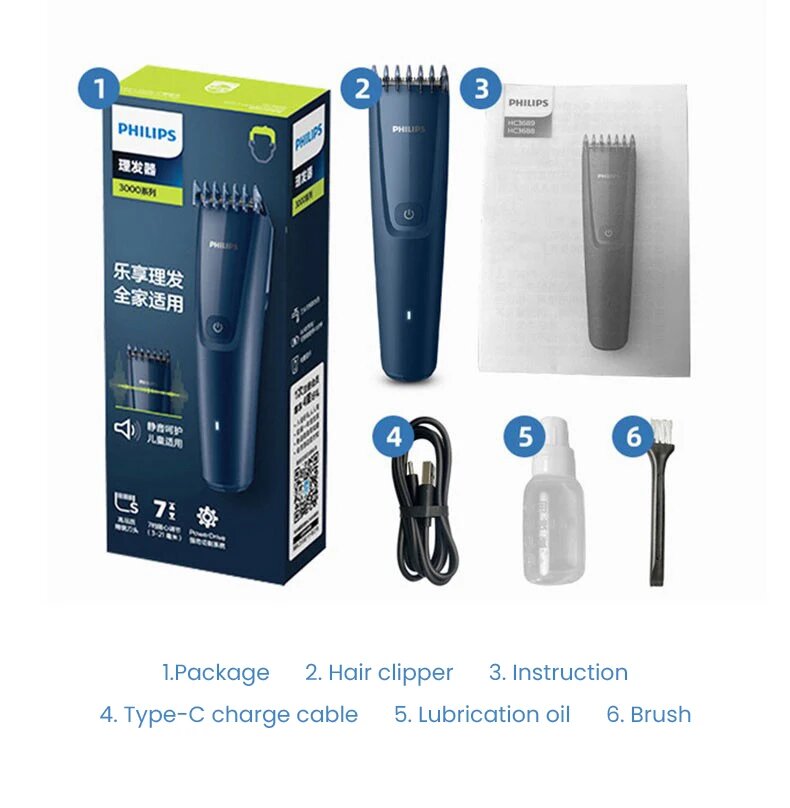 Philips Машинка для стрижки волос HC3688 Электрическая машинка для стрижки волос Моющиеся бытовые электрические машинки для стрижки волос Многофункциональные настройки длины