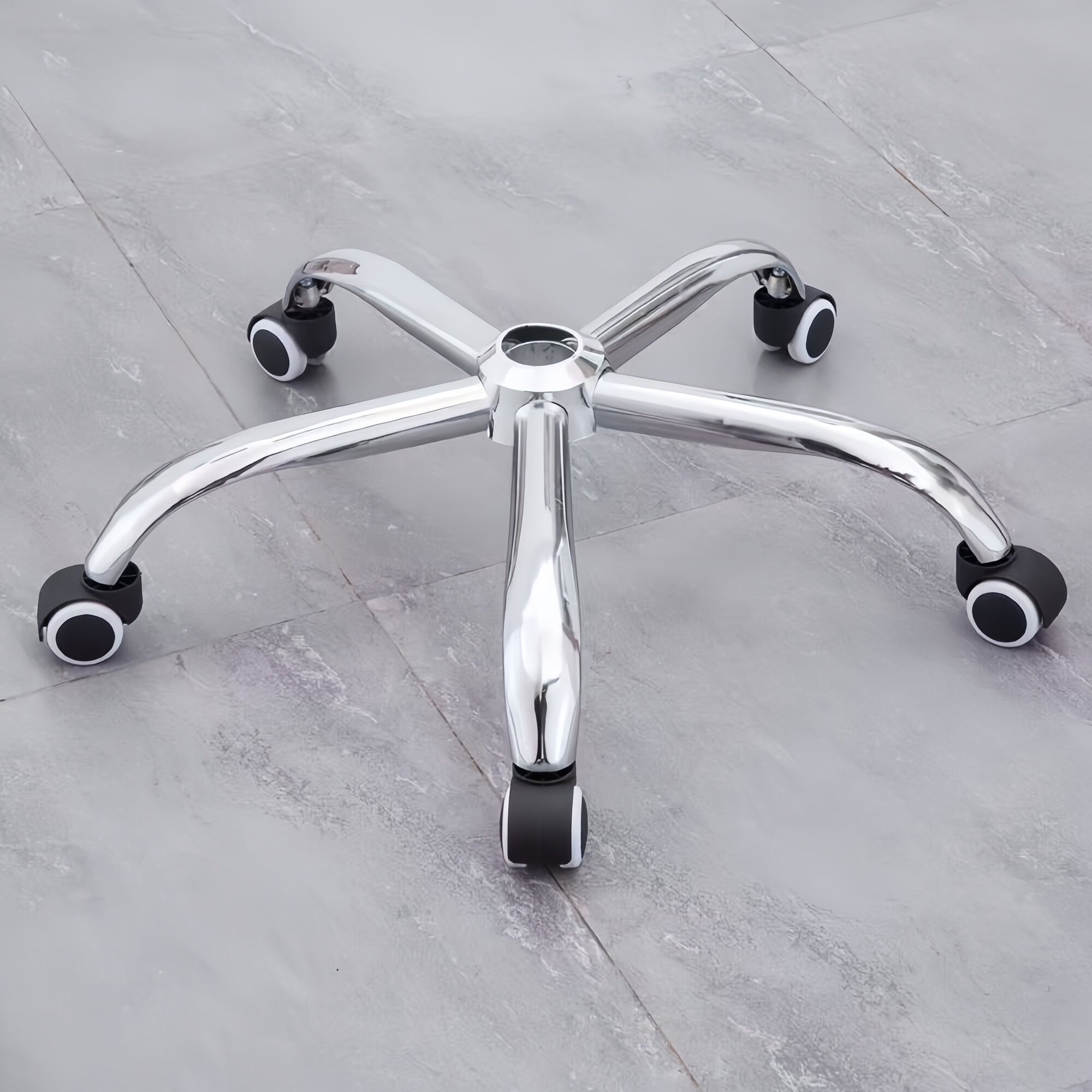 Крестовина 640мм до 150 кг, для кресла офисного (компьютерного) металлическая хромированная / пятилучье стальное