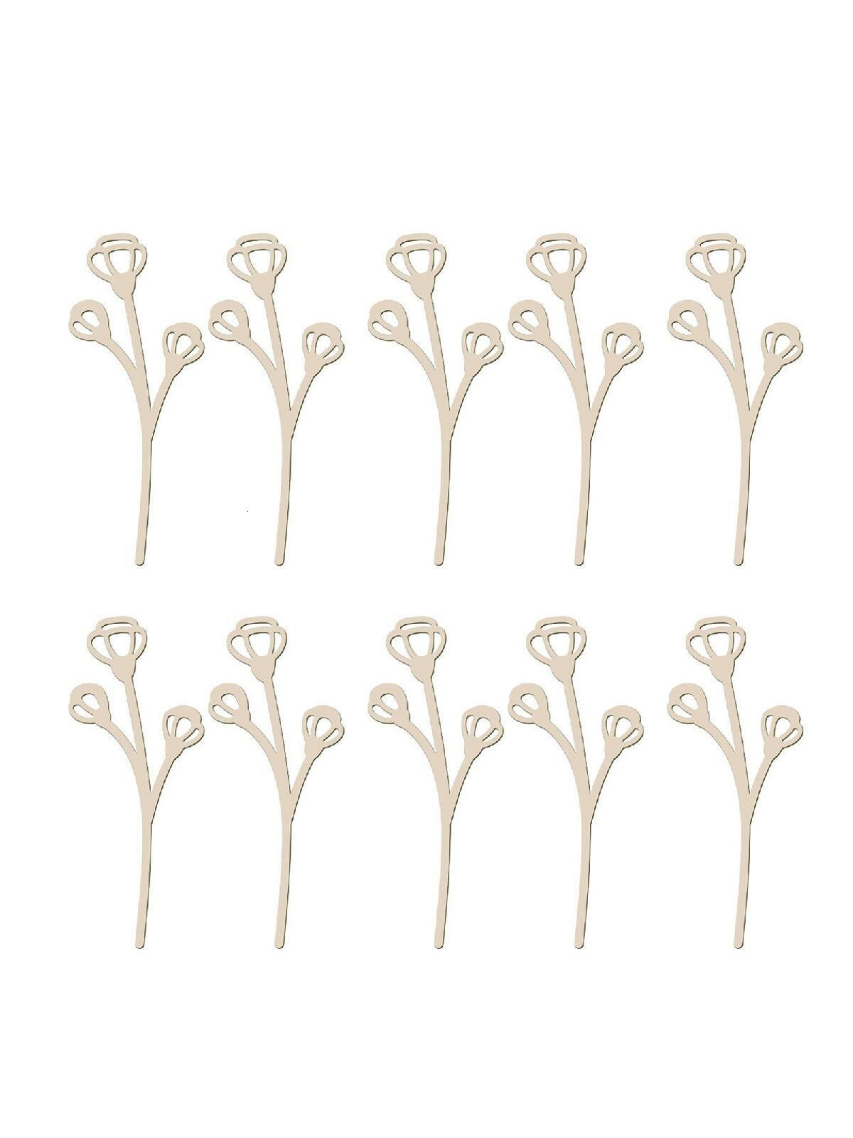 Деревянные Декоры Из Полевых Цветов Набор Деревянных Цветов Вырезанные Знаки Стебли Полевых Цветов для Поделок Своими Руками, Наполнители Для Ваз Праздничные Декоры Для Дома