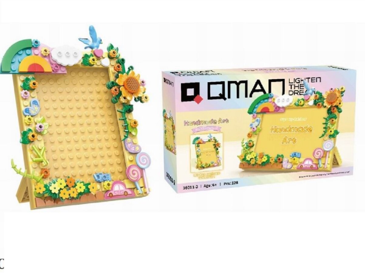 Конструктор Qman "Радуга", фоторамка, пластик, 128 элементов, от 6 лет