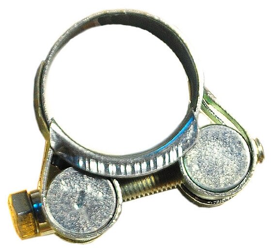 Хомут обжимной червячный усиленный Robust 23-25 мм оцинкованный, 1 шт, Китай