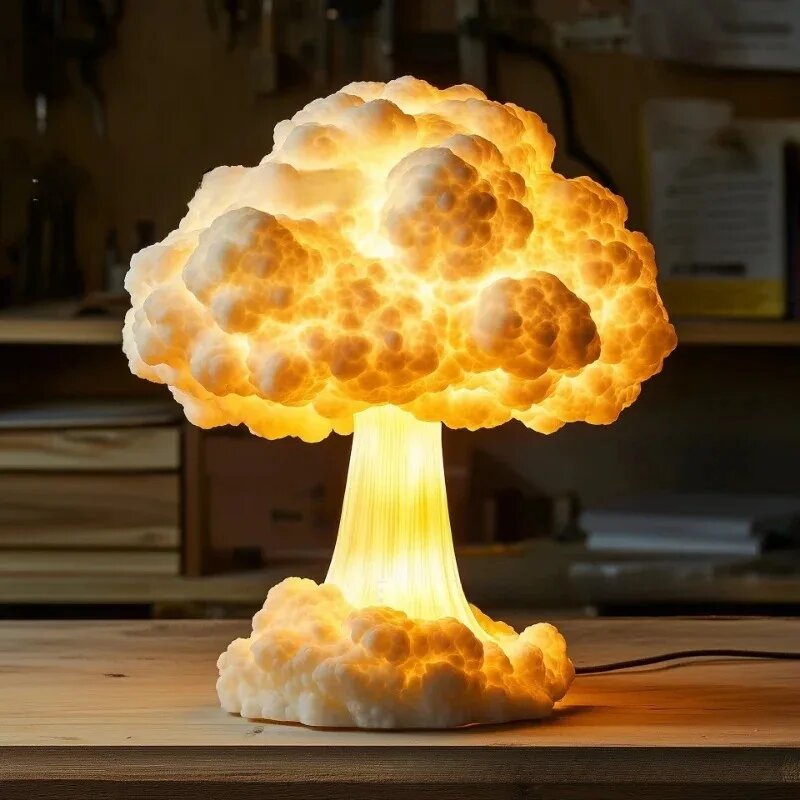 Настольная Лампа-гриб На USB-питании Из Смолы Для Создания Атмосферы В Гостиной, Спальне, Над Обеденным Столом
