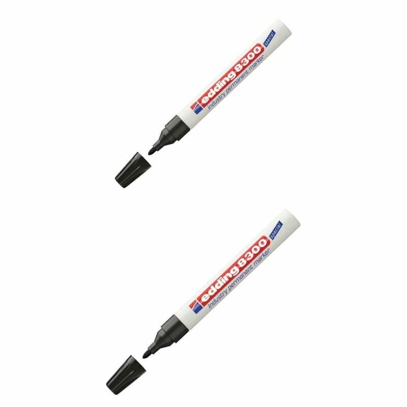 Edding Маркер для агрессивной среды, чёрный, 1,5-3мм, 2 шт.