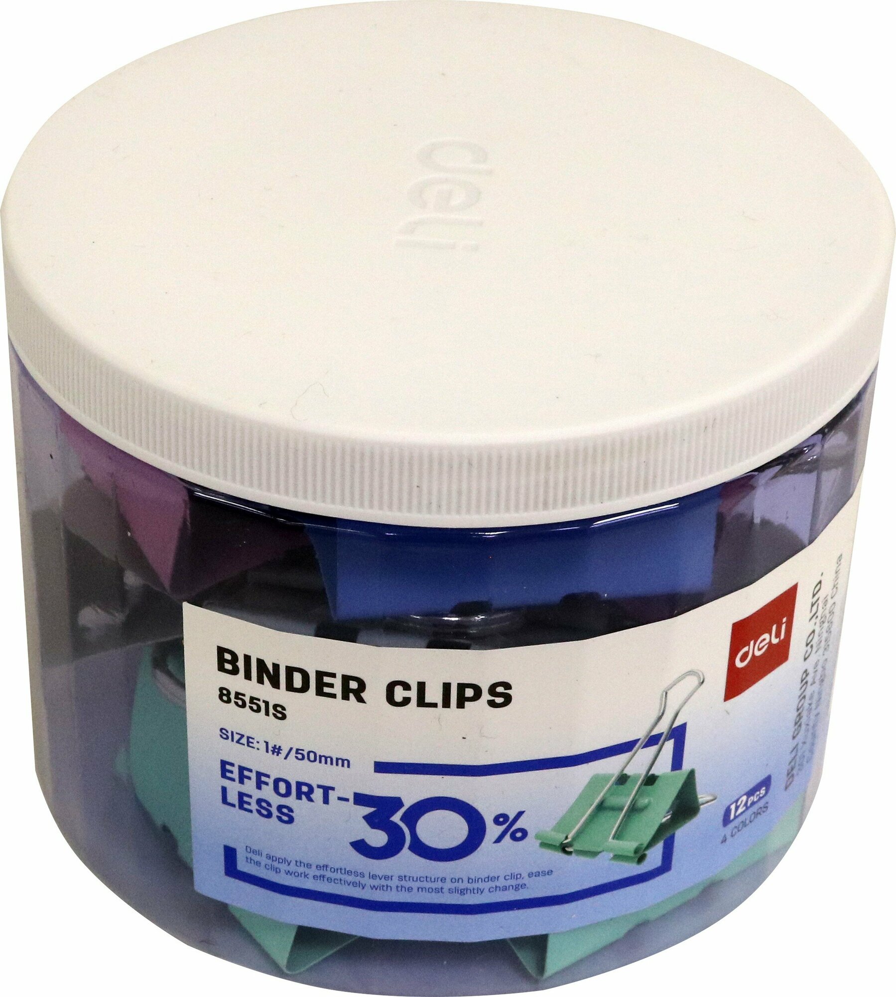 Зажимы металлические, 50 мм, 12 штук, в ассортименте