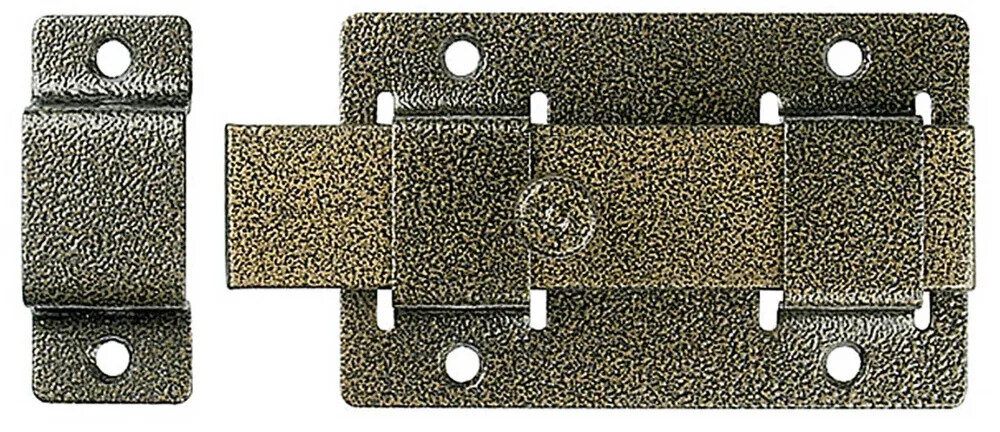 Накладная задвижка ЗД-02 для дверей 75х115 мм усиленная плоский засов цвет бронза 37778-2