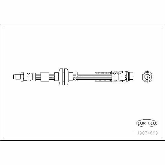 Шланг тормозной для автомобиля Ford, CORTECO 19034669 (1 шт.)