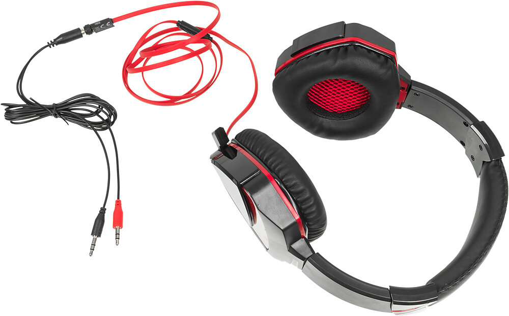 Наушники с микрофоном Bloody G500 черный/красный 1.5м