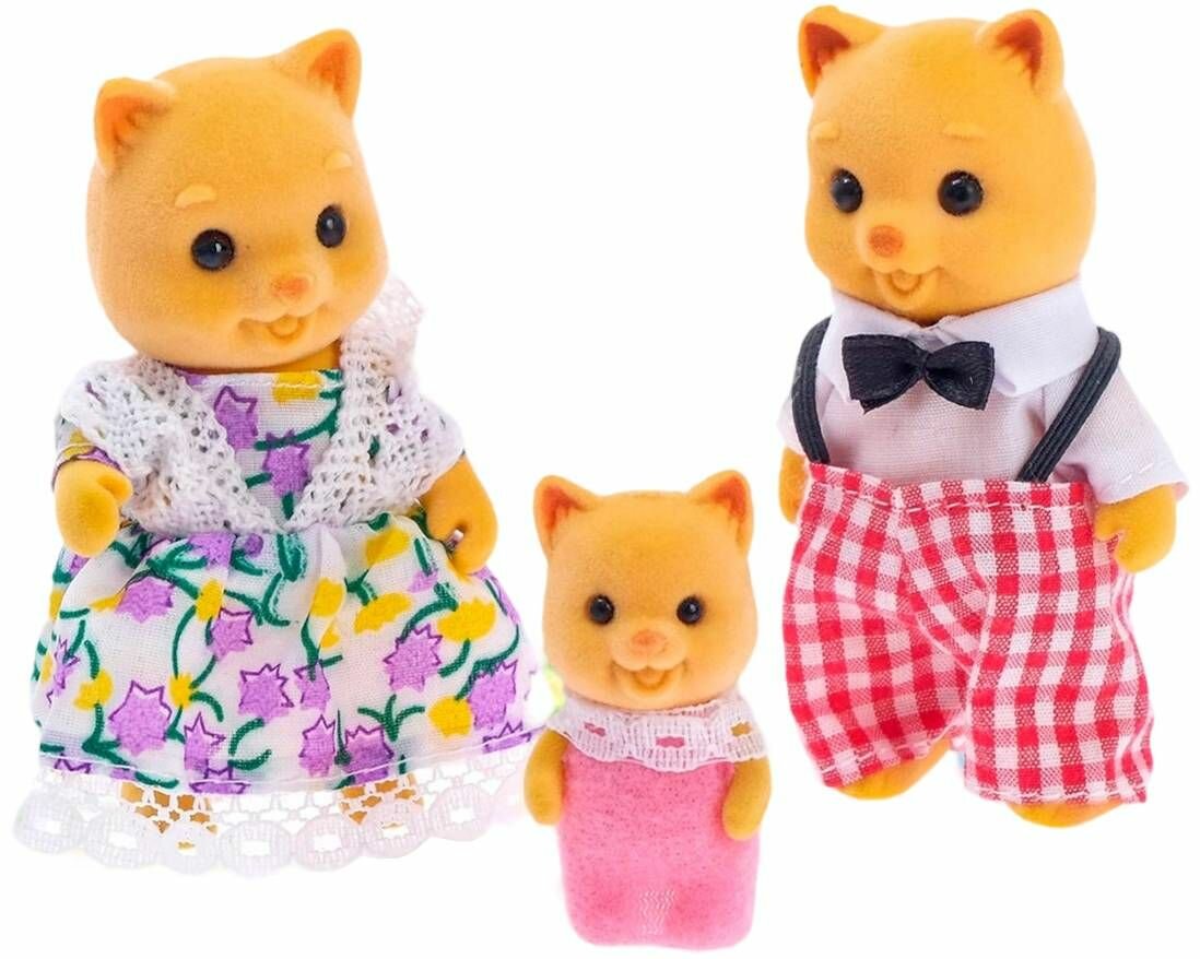 Набор питомцев "Дружная семья" для кукольного домика, 3 медвежонка для сюжетно-ролевых игр, детские игрушки животных