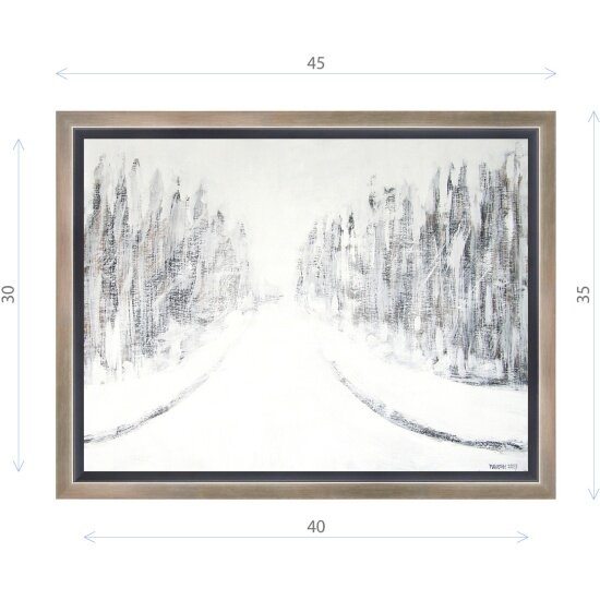 Картина Декор Депо Константина Малютина Дорога зимой Матовый холст в раме 35х45 см