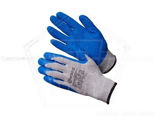 Перчатки акриловые синие тачстоун с текстурированым латексом фабрика перчаток (непромокаемое покрыти