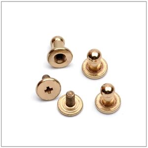 Латунные заклепки ZD027 80 комплектов 4x7x8 мм серебристые, черные, бронзовые, золотые Золото