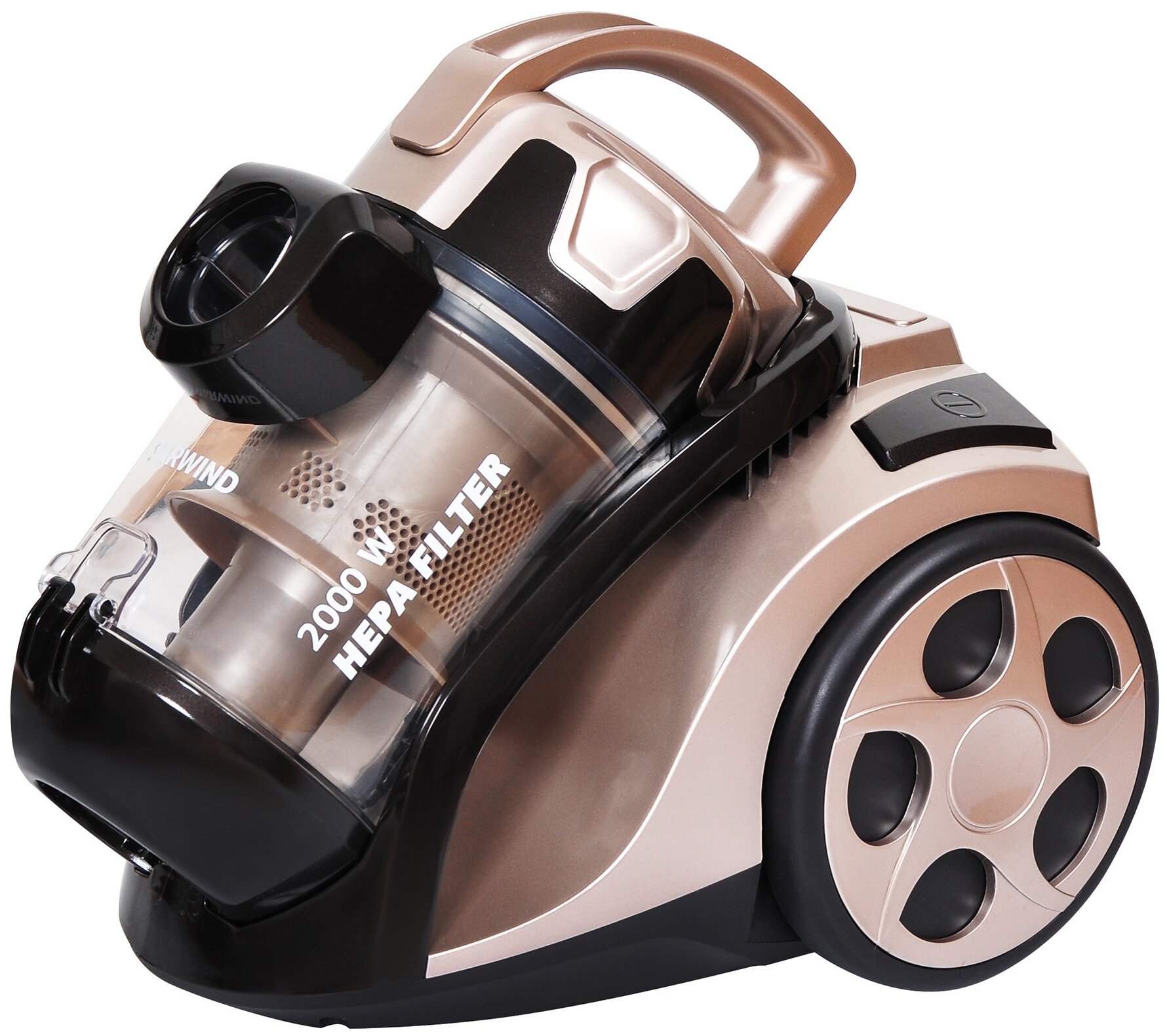 Пылесос Starwind SCV5625 [2000 Вт, всасывания-350 Вт, сухая, контейнер, 2.5 л, труба телескопическая, HEPA, золотистый]