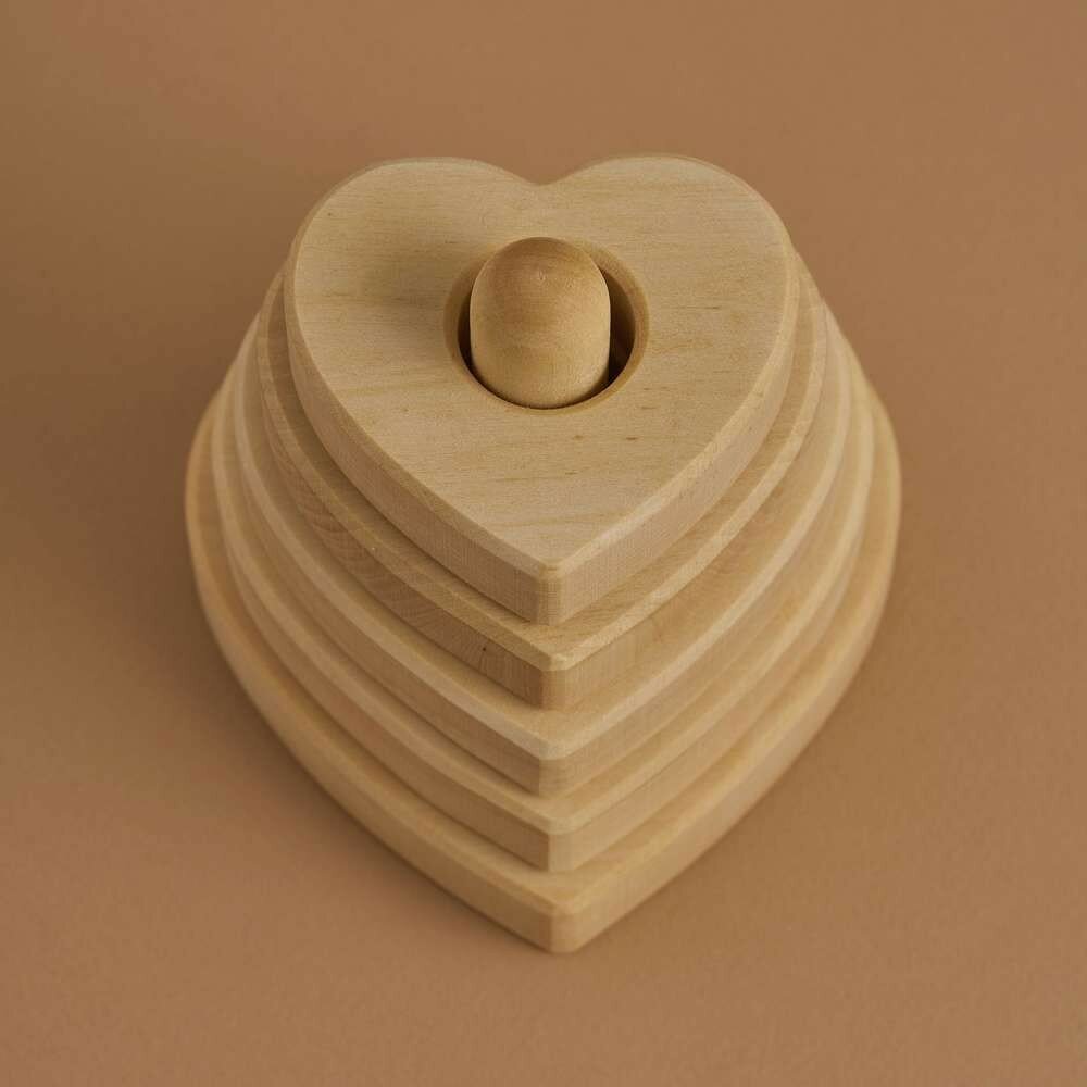 Деревянная пирамидка Сердце натуральное. Радуга грез