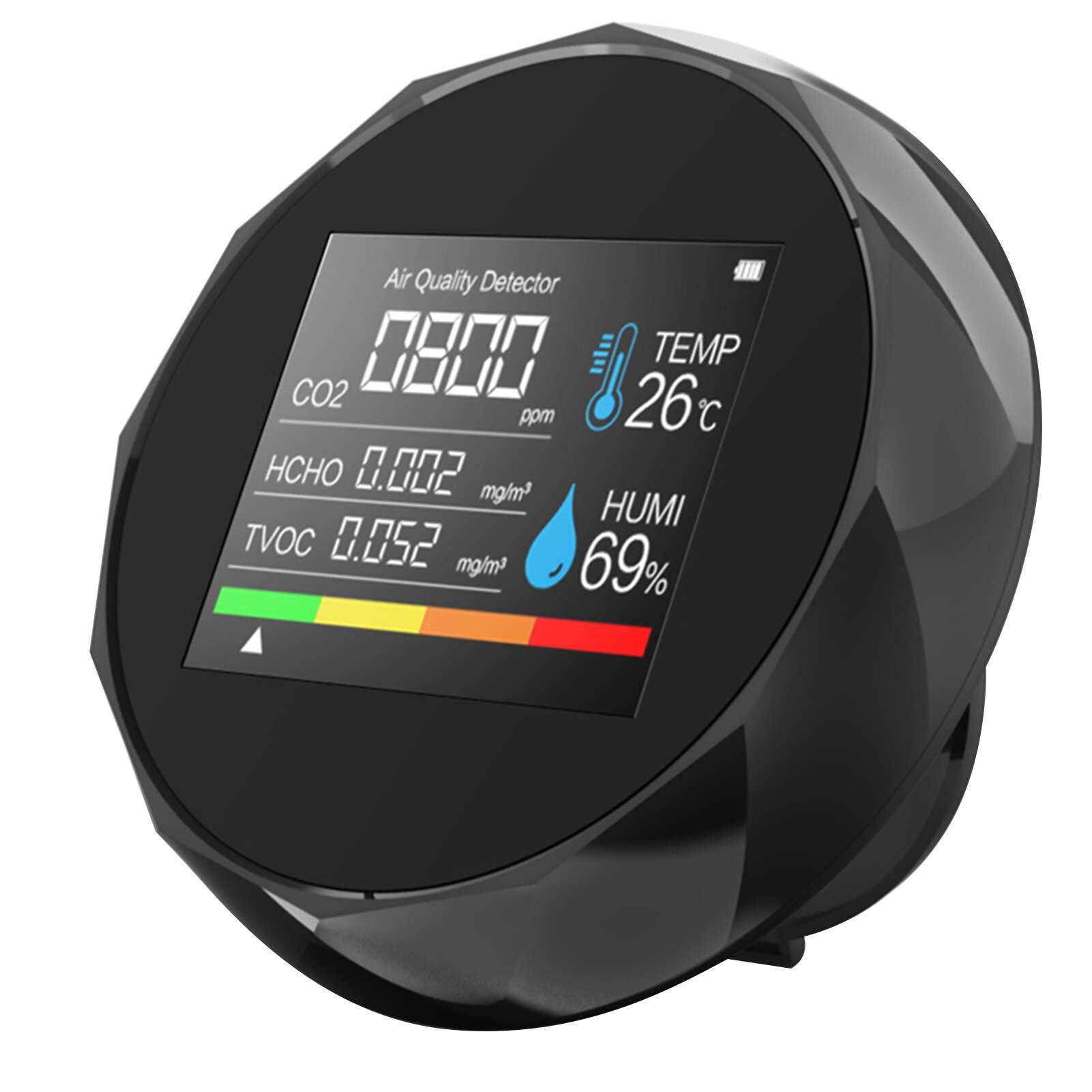 Детектор углекислого газа 5 в 1 Монитор температуры / влажности Цифровой измеритель