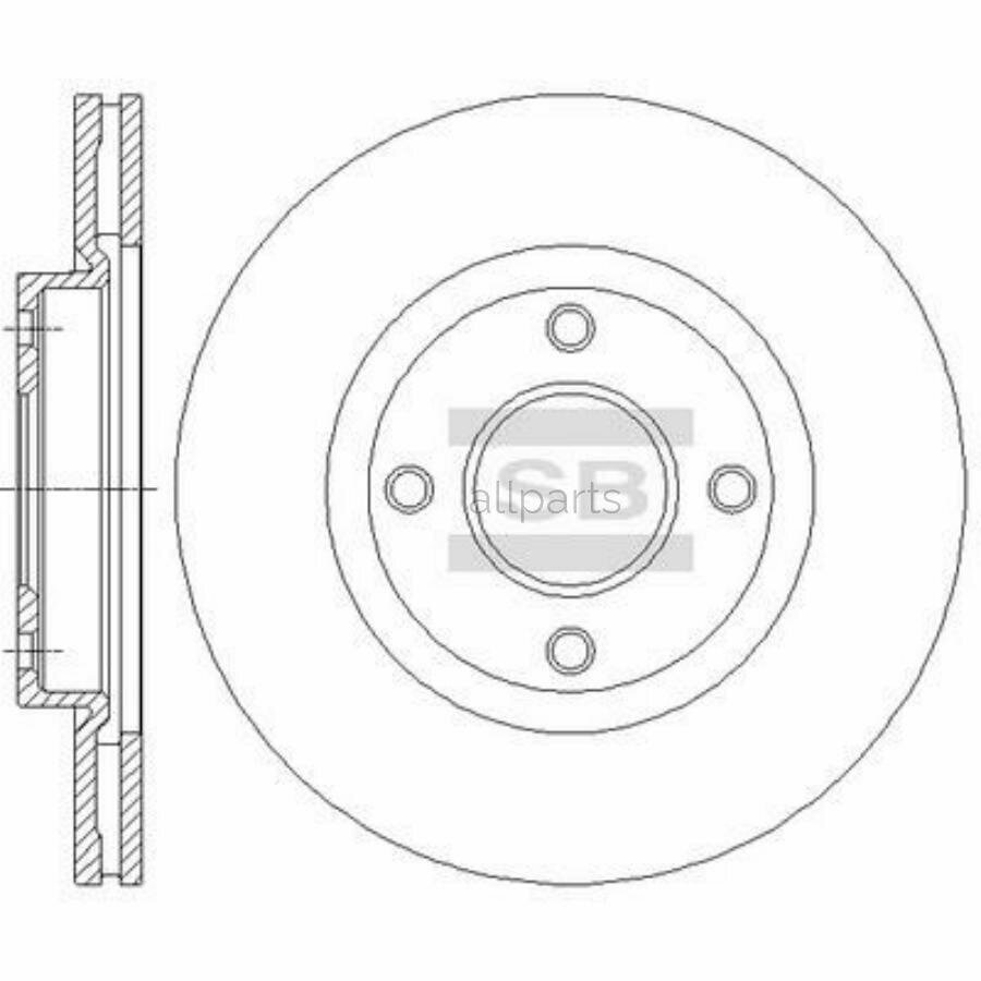 SANGSIN BRAKE SD4238 Диск тормозной (Спереди) Nissan Tiida 04-14 / Cube 08-20