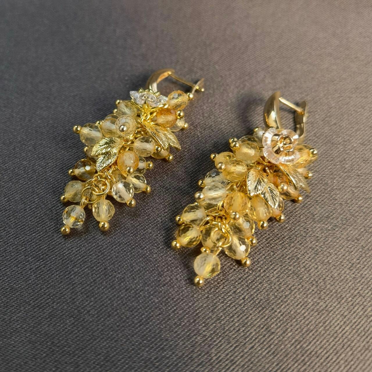 Серьги, цитрин