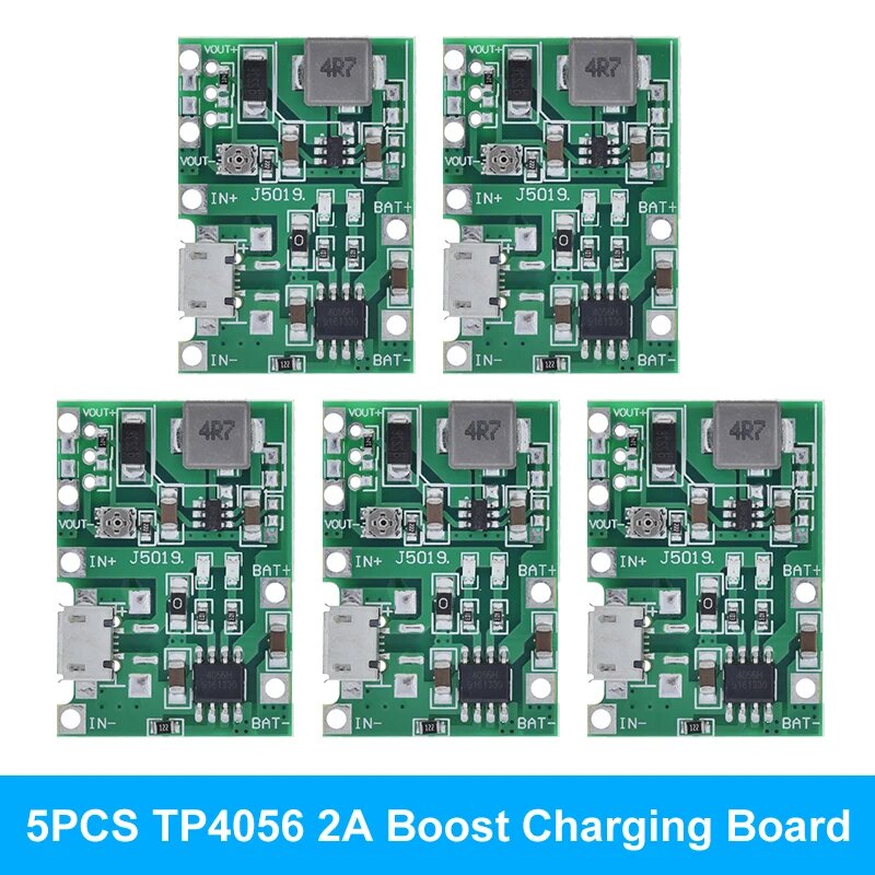 TZT модуль зарядки аккумулятора 18650 Micro USB 5В 1A TP4056 2A BOOST