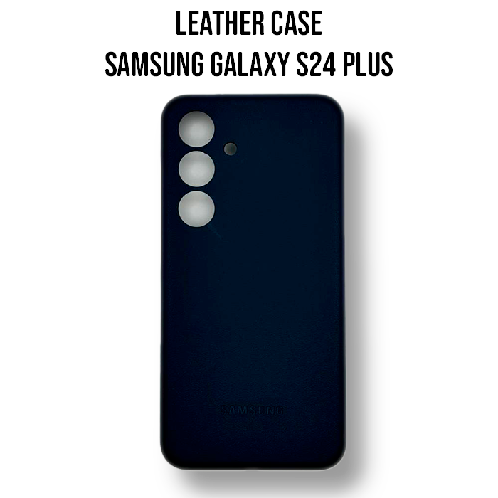 Кожаный чехол для Samsung Galaxy S24 Plus / Leather case для Самсунга галакси с24 плюс / Тёмно-синий