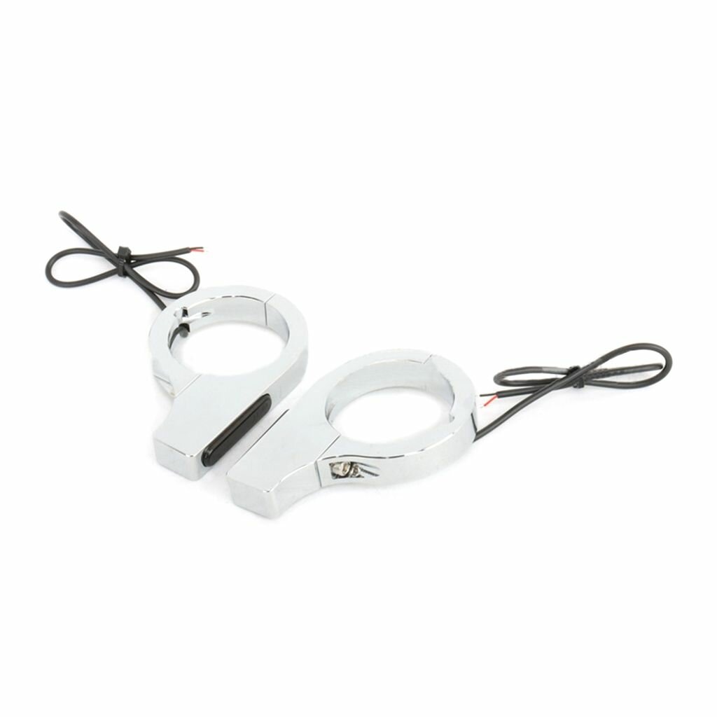 Фары мотоцикла, Модификация амортизаторов с LED сигнальными огнями, подходит для H L - хром - 28 до 31 мм, 1 пара