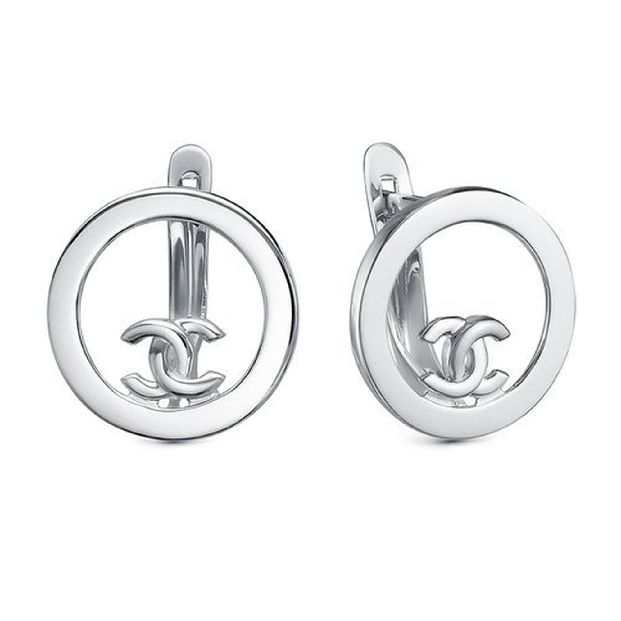 Серьги, серебро, 925 проба, родирование