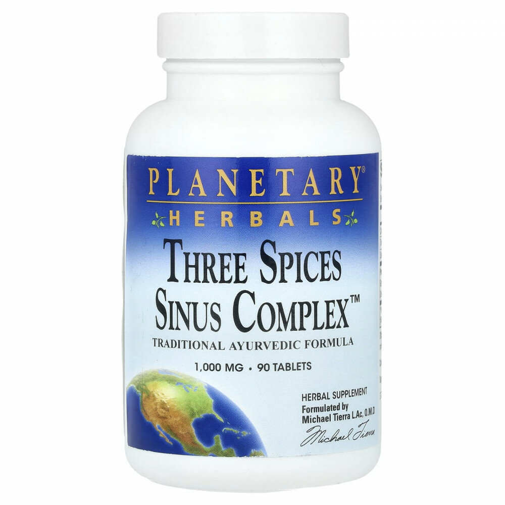 Planetary Herbals, Three Spices Sinus Complex™, 90 таблеток