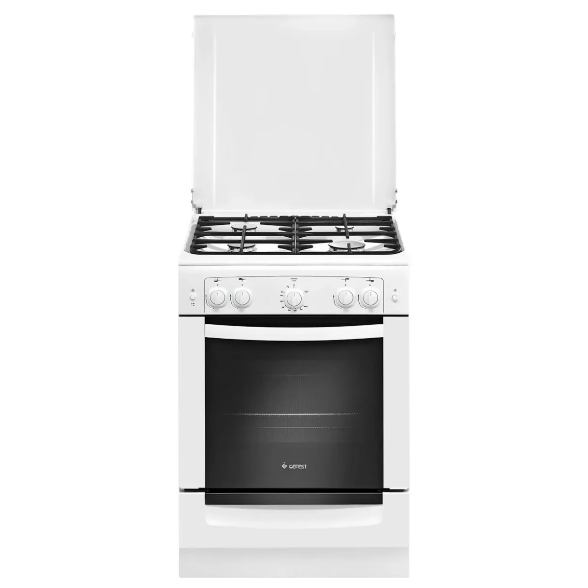 Плита газовая Gefest ПГ 6100-02 0309 цвет белый, 4 конфорки, объем духовка 52 литра