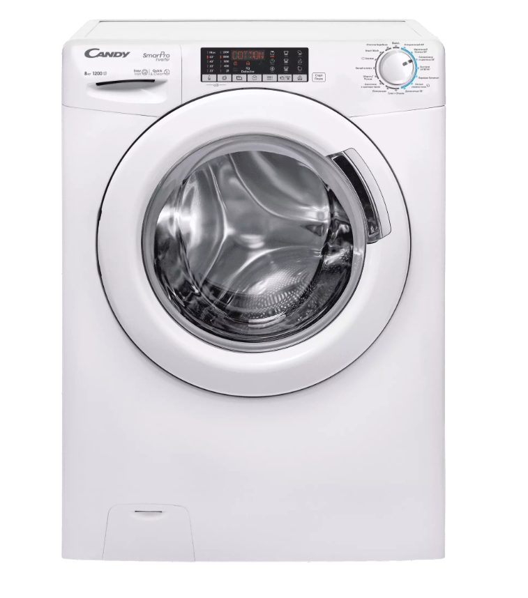 Узкая стиральная машина CANDY Smart Pro Inverter CSO44 286TWM-07, 8кг, инверторный мотор, белая