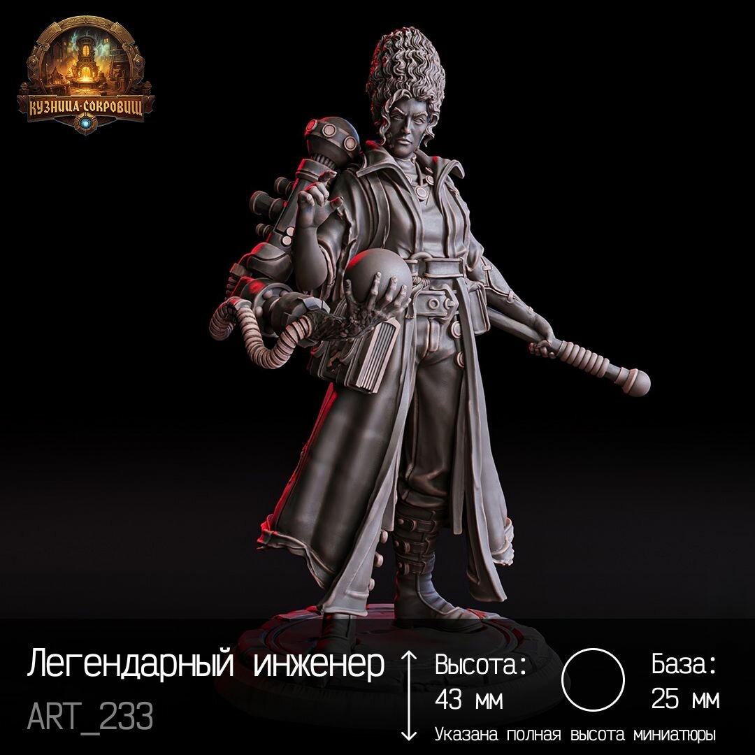 Миниатюра Легендарный инженер ДнД / Вархаммер