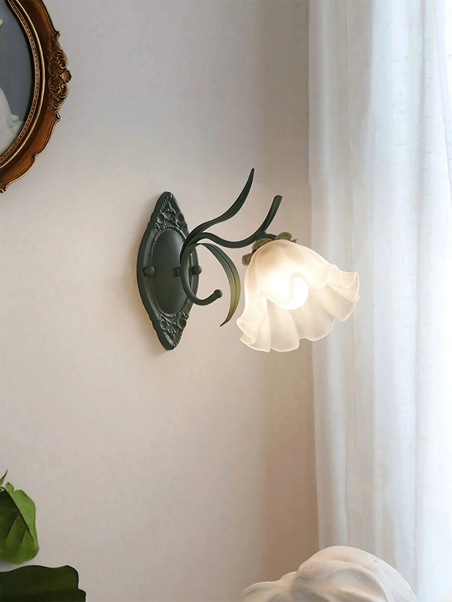 Светодиодный настенный бра ретро с матовым стеклянным плафоном Белый 3000К