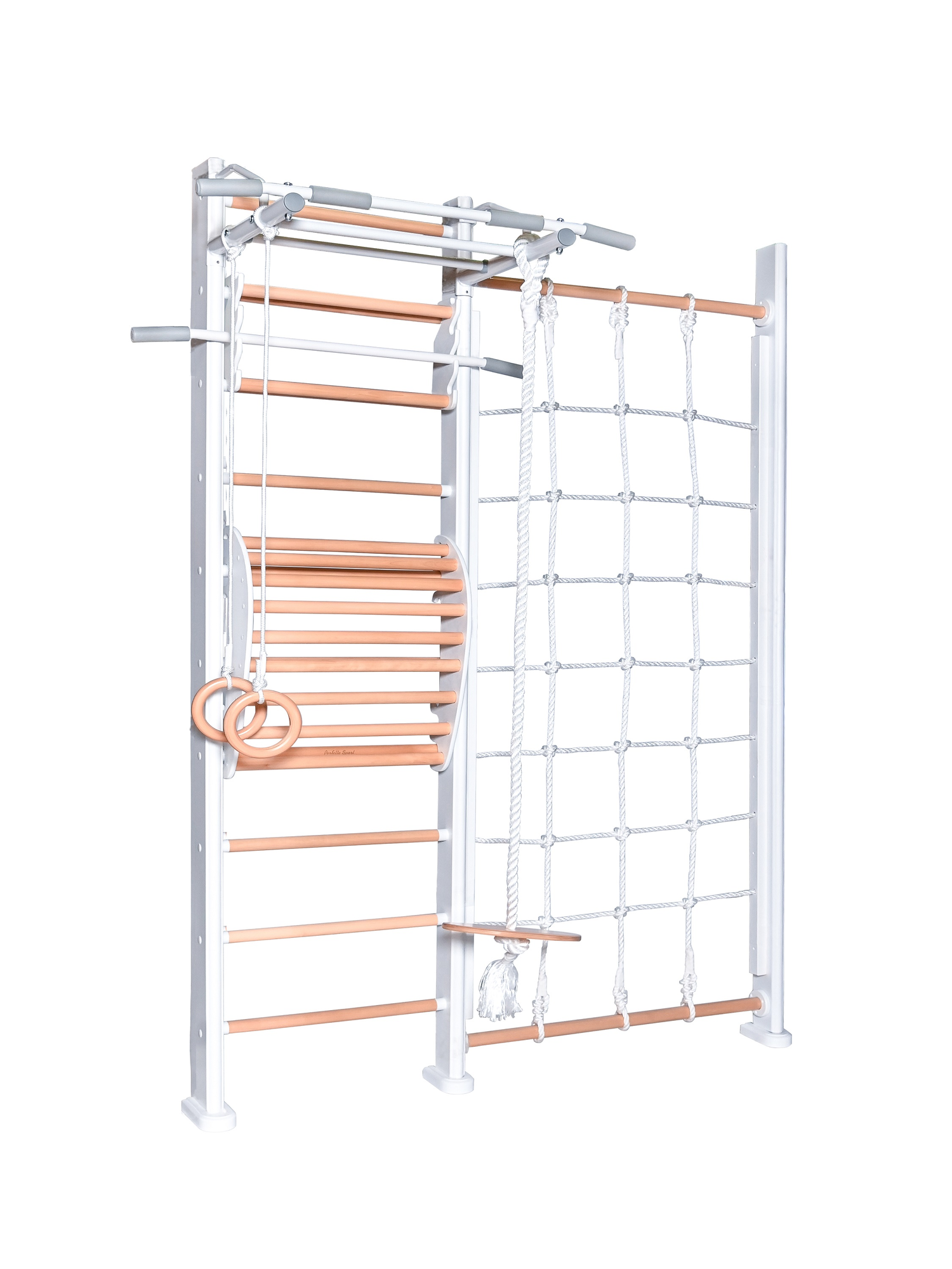 Спортивный комплекс Perfetto sport Scala in legno con rete 1 bianco-naturale PS-128