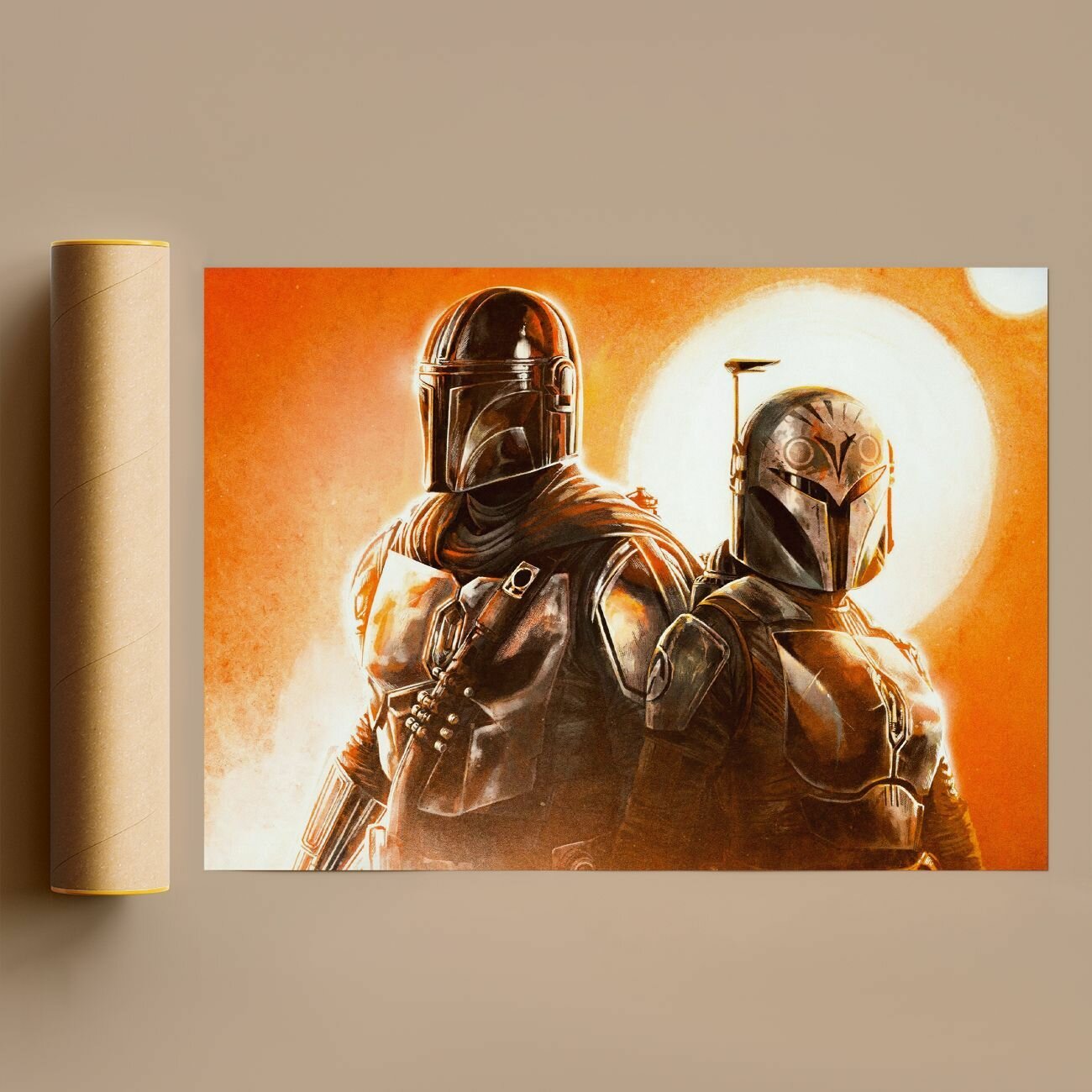 Постер Мандалорец 50х70 см без рамы/ Mandalorian, Йода, Грогу/ Плакат для интерьера, в подарок