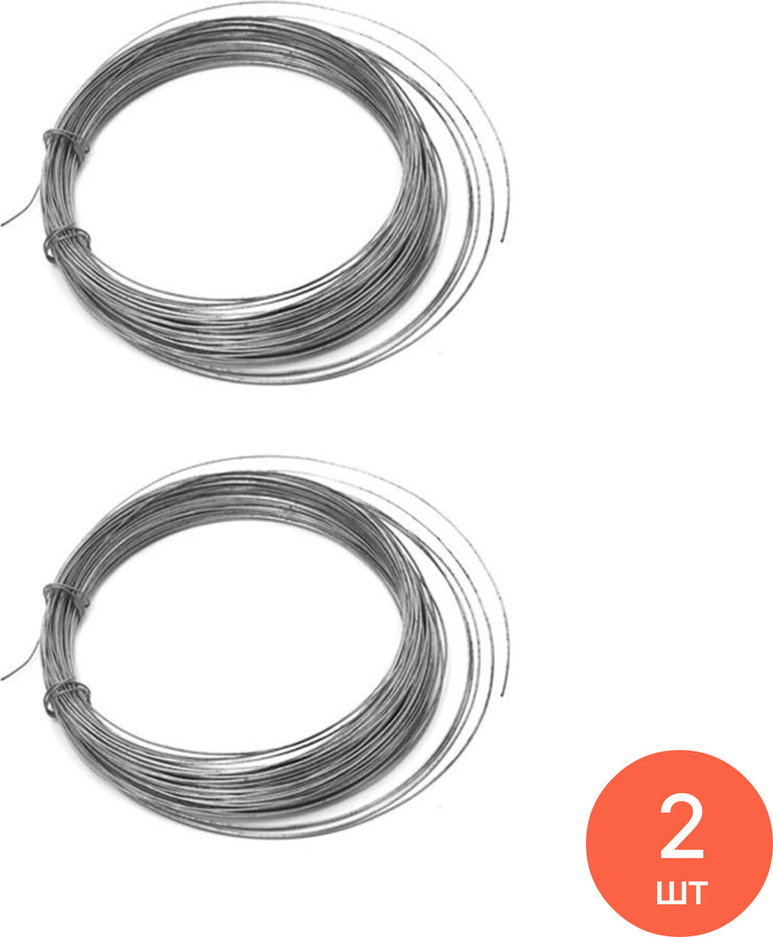 Проволока вязальная ГОСТ 3282-74 оцинкованная термообработанная, из низкоуглеродистой стали, серая, диаметр 1.2мм, 1кг / строительные материалы (комплект из 2 шт)