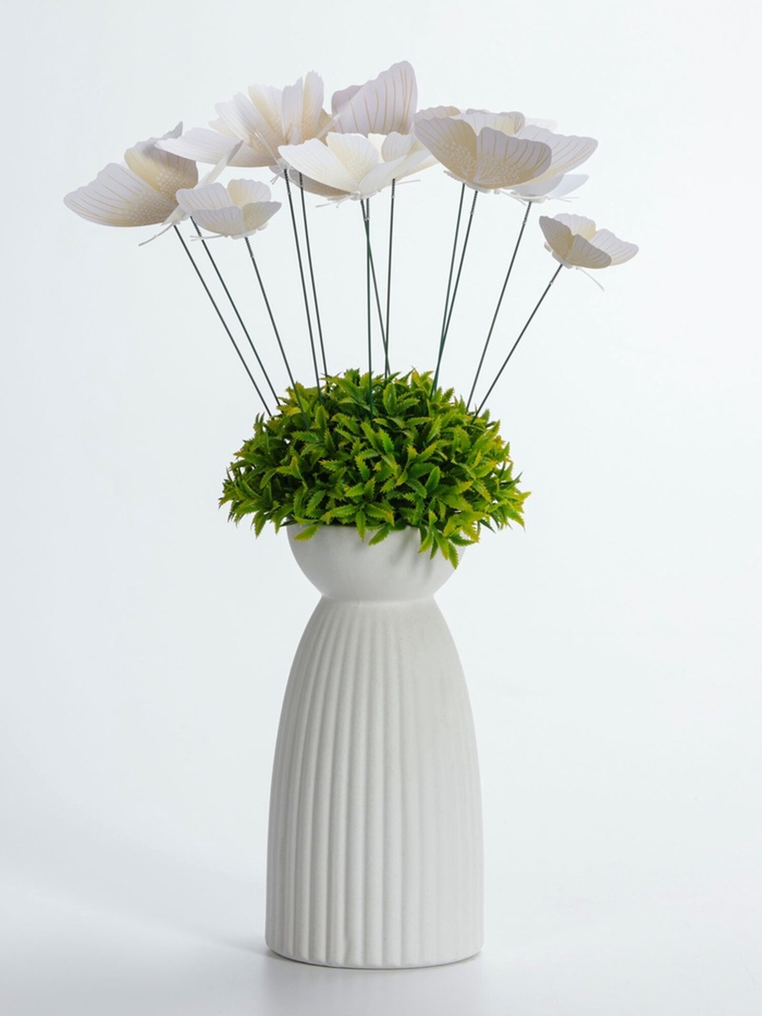 Набор штекеров TAKE IT EASY "Бабочки", в наборе 12 шт, 12/10/8/6/4 см, белый